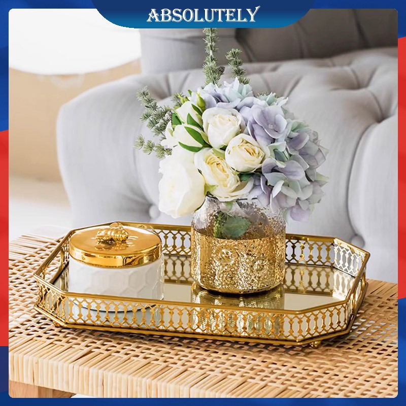 Jual Nampan Emas Aesthetic Nampan Estetik Mewah Tray Aesthetic Nordic ...