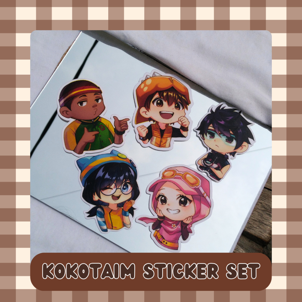 Jual [READY STOCK] KOKOTAIM GLOSSY STICKER SET : BOBOIBOY, FANG, GOPAL ...