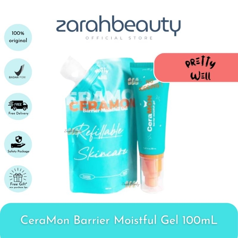 Jual (READY) CeraMon Barrier Moistful Gel Prettywell.co Pelembab Wajah ...