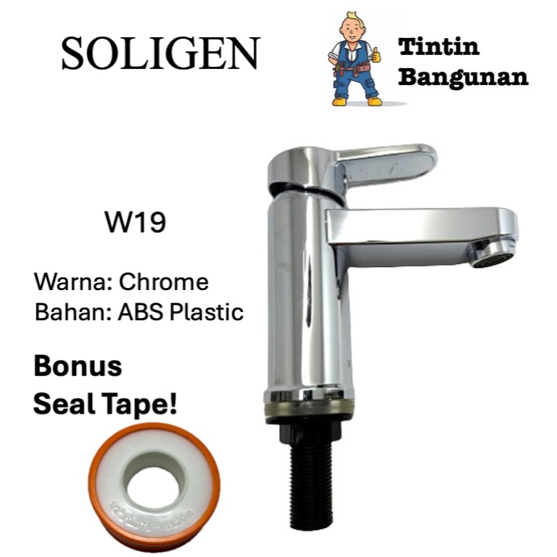 Jual Kran Wastafel SOLIGEN W19 ABS Engkol Keran Cuci Tangan Tanam ...