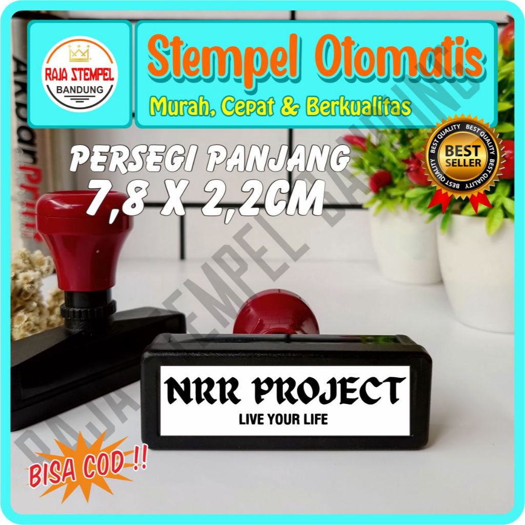 Jual STEMPEL FLASH PERSEGI UK 7,8X2,2CM, STAMPEL LOGO USAHA, STEMPLE ONLINE SHOP, STAMPLE ...