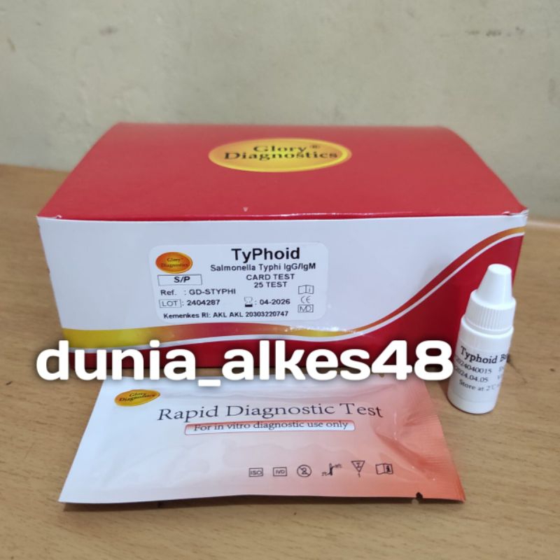 Jual Typhoid Salmonella Typhi | Tifoid Card Glory Orient isi 25 Test ...
