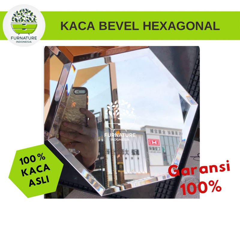 Jual KACA CERMIN BEVEL HEXAGONAL KACA HEXAGONAL KACA DEKORASI DINDING ...