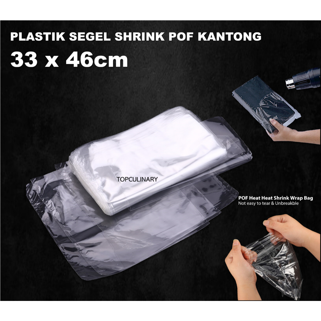 Jual plastik segel shrink tipis POF kantong segel hp buku majalah 33 cm ...