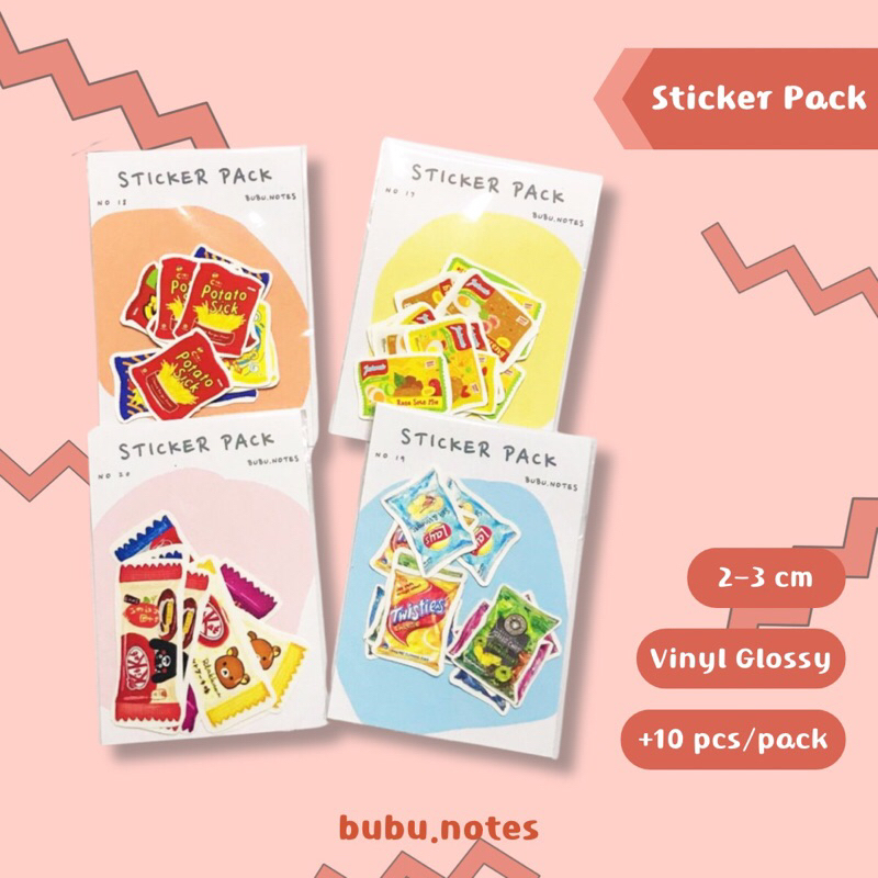 Jual Sticker Pack Indomie dan Snack Stiker Aesthetic Die Cut Journaling ...