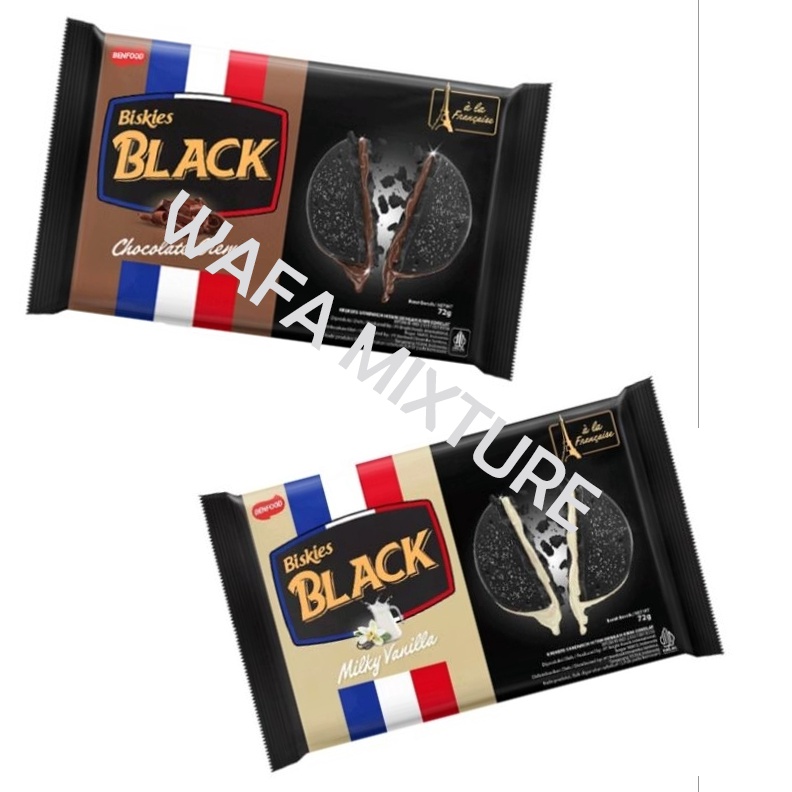 Jual MURAH Biskies Black Biskuit Milky Vanila Chocolate 72gr cocok u ...