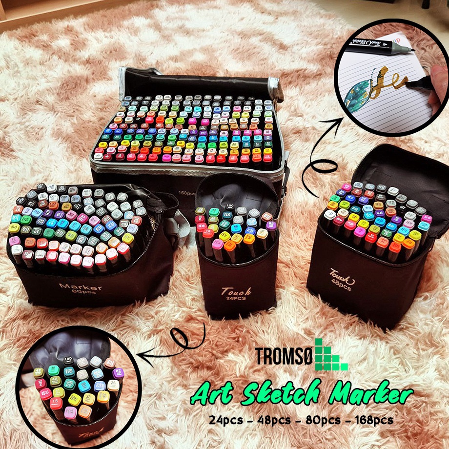 Jual Tromso Art Sketch Marker Spidol Gambar Dua Sisi 24 48 8 168 pcs ...