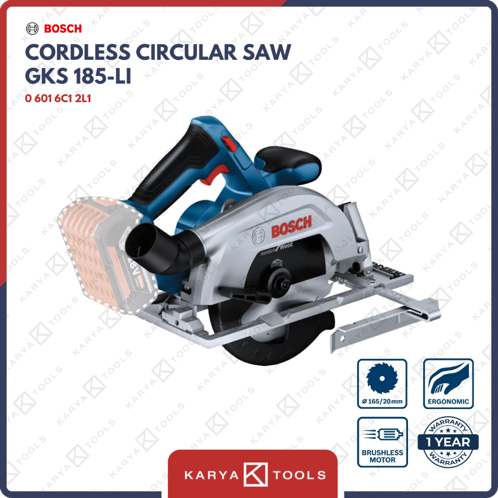 Jual Bosch GKS 185 Li Brushless Cordless Circular Saw 6.5" (Unit Only ...