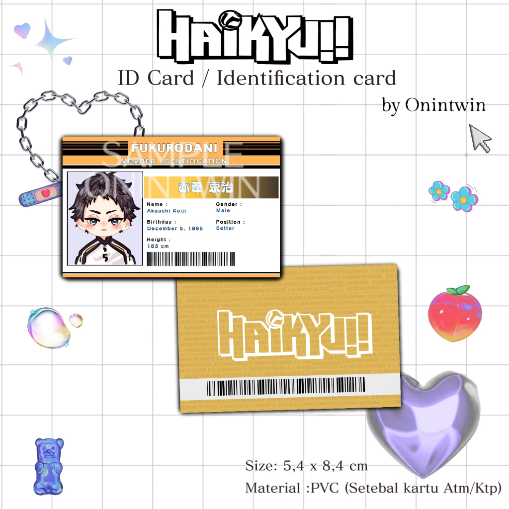 Jual ID Card Haikyuu by onintwin / Keychain Haikyuu | Shopee Indonesia