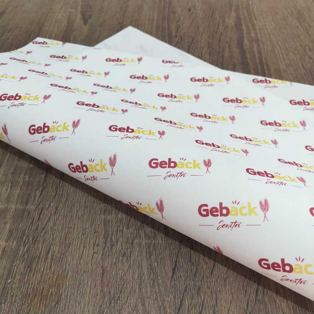 Jual CUSTOM Kertas Roti Foodgrade 21,5 x 52 cm - Wrap Paper / Kertas ...