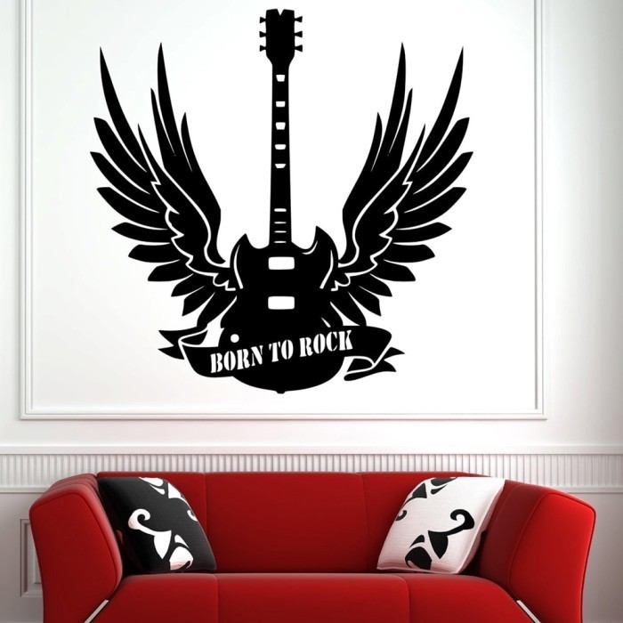 Jual Stiker Dinding Musik Music wall stickers Guitar for Studio and ...