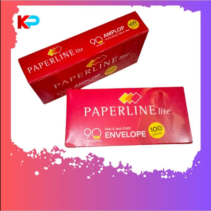Jual (100 Lembar) AMPLOP PAPERLINE LITE 90 KETEBALAN 70 GSM PERPAK ...