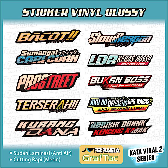 Jual Terbaru!! Stiker Viral Glossy Terlaris Kata Viral 2 Series ...