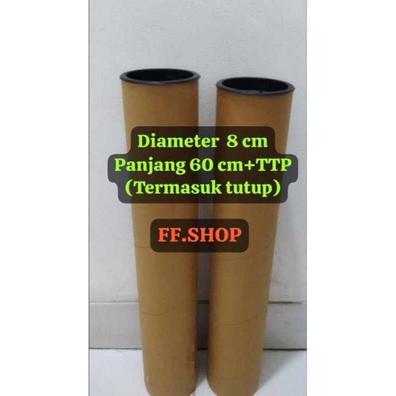Jual Tabung Packing Dm 8 x 60 cm + Ttp/Tube Paper Core/selongsong (sudah termasuk tutup ...