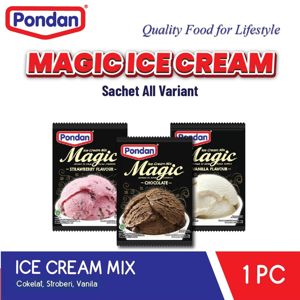 Jual PONDAN Magic Ice Cream Mix 75g - Premiks Es Krim Instan | Shopee ...