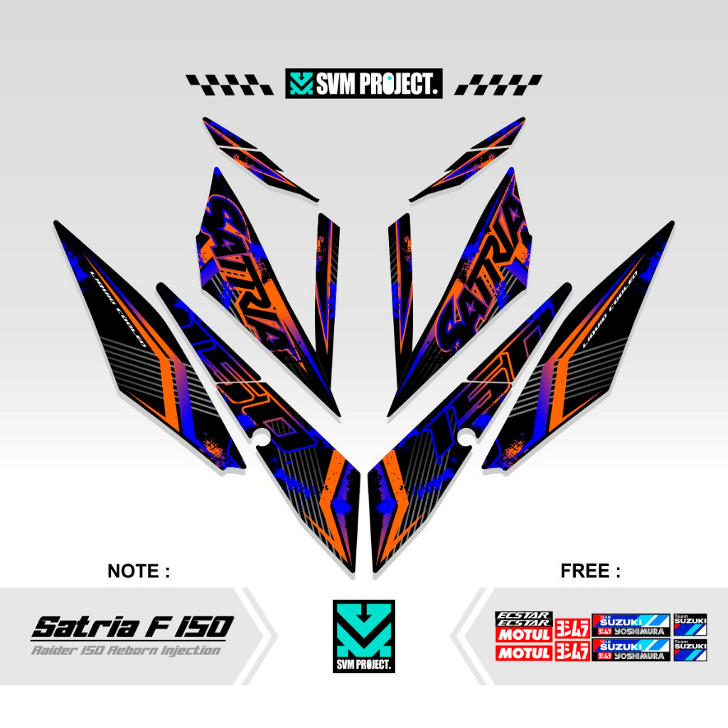Jual STRIPING SATRIA INJEKSI 150 MOT1F 14 SIMPLE / F150 / STIKER SATRIA ...