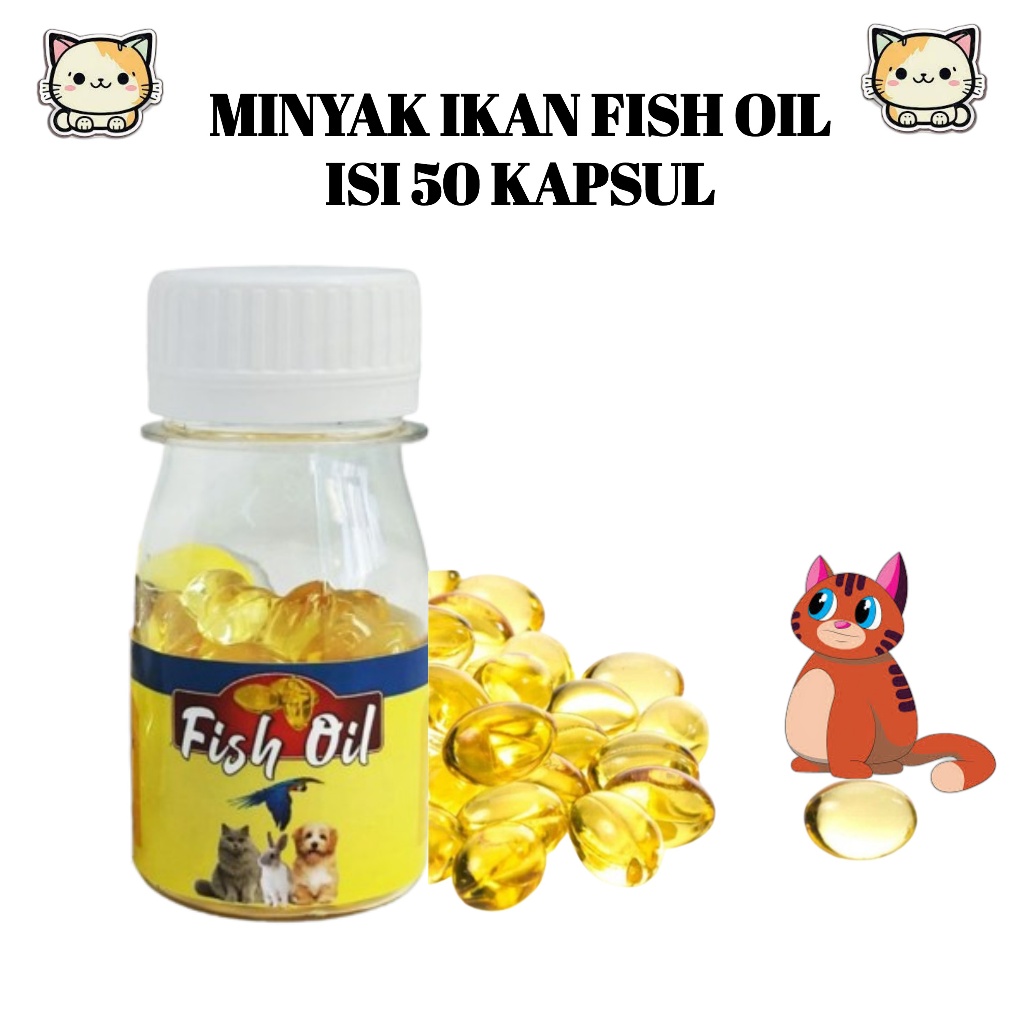 Jual Fish Oil 50 Kapsul Minyak Ikan Vitamin Hewan Kucing Anjing Burung ...