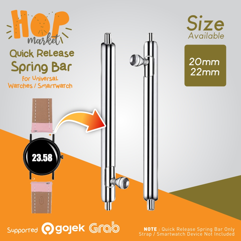 Jual Quick Release 20MM 22MM (isi 2 pcs) Spring Bar Pin Stainless Tali ...