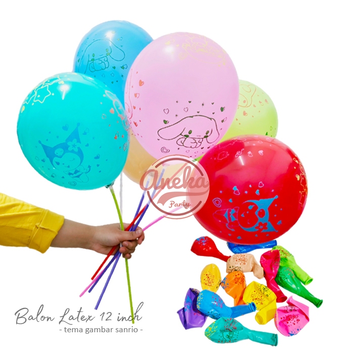 Jual Balon Latex Karakter Sanrio Mix Per Pack / Balon Latex Motif ...