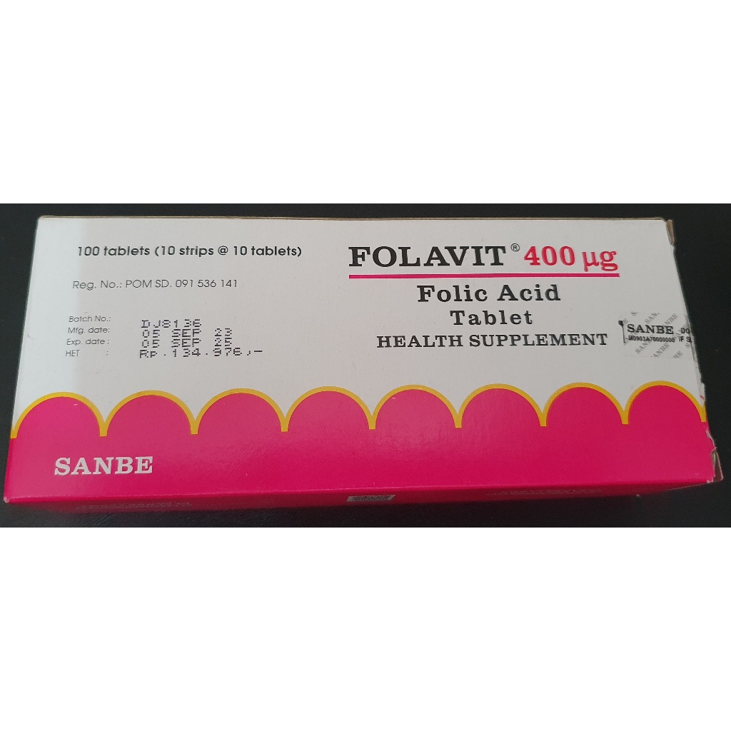 Jual Folavit 400 Mg / Suplemen Kehamilan Asam Folat / (1 Strip @ 10 ...