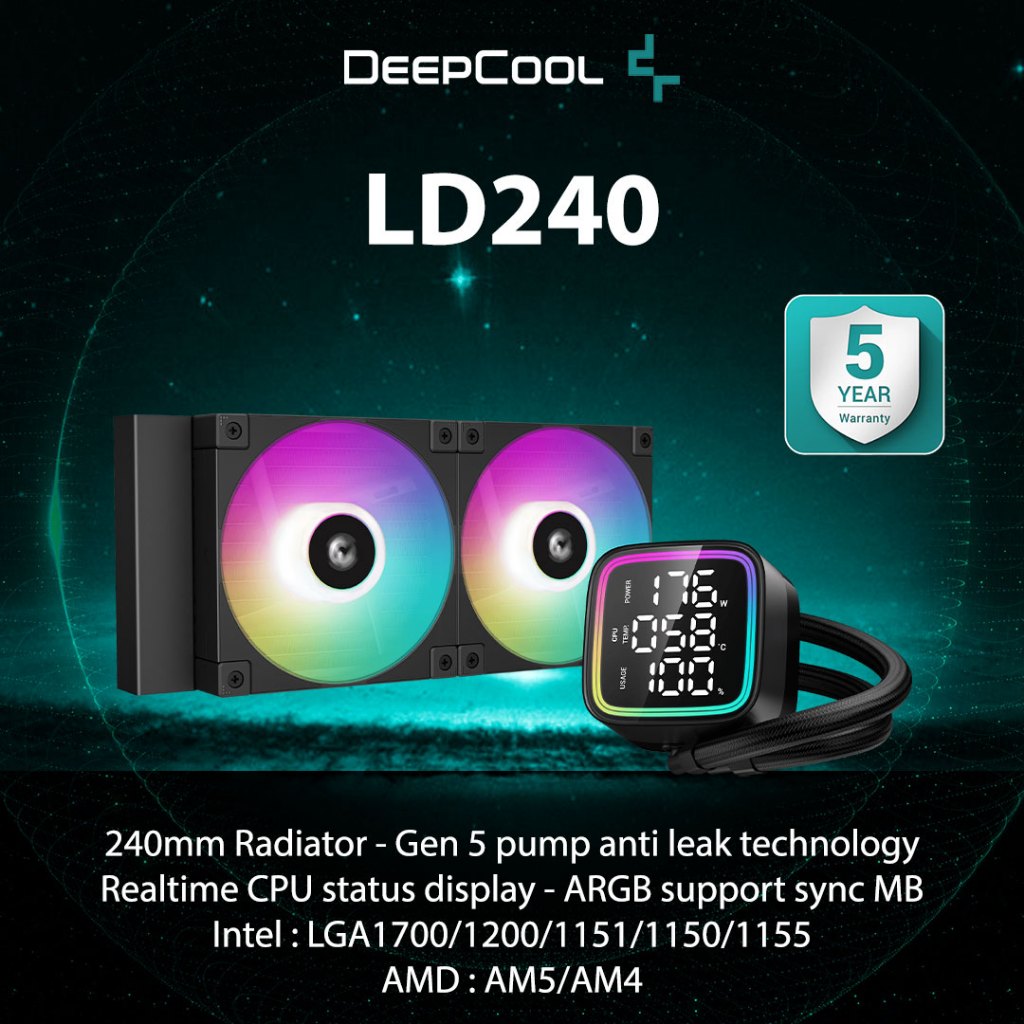 Jual Deepcool LD240 A-RGB Liquid Cooler | Shopee Indonesia
