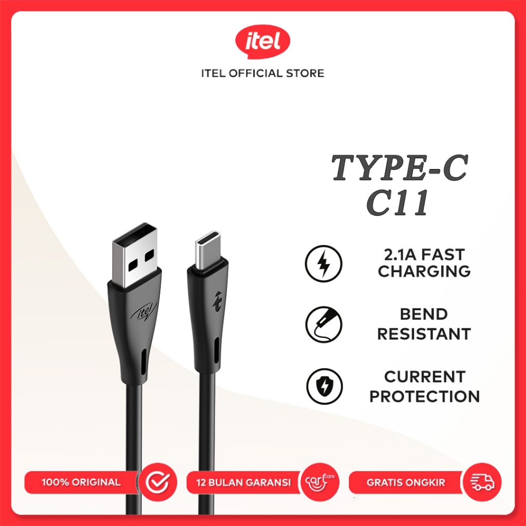 Jual Itel ICD-C11 Cable For Type-C usb Kabel Casan Kepanjangan 1M Fast ...