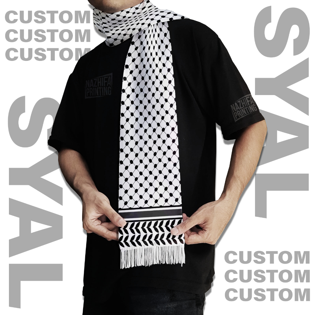 Jual Nazhifa Printing - Syal Batik Palestina Palestine - Jaring Putih ...