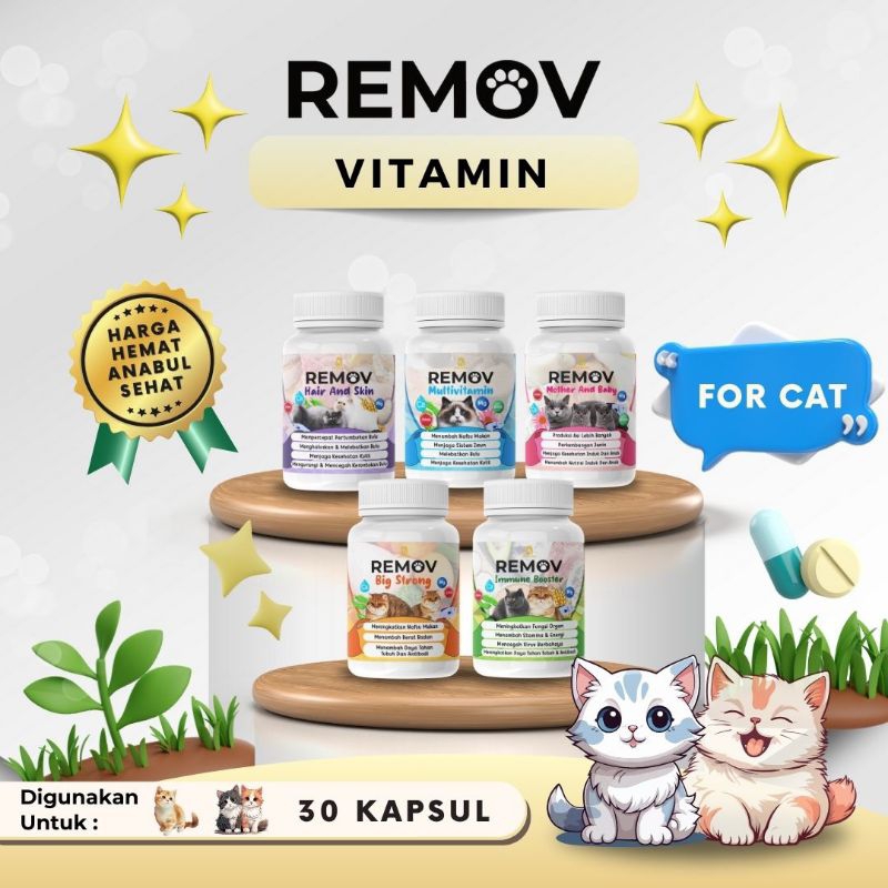 Jual Remov Vitamin Kucing Multivitamin, Big Strong, Immune Booster ...