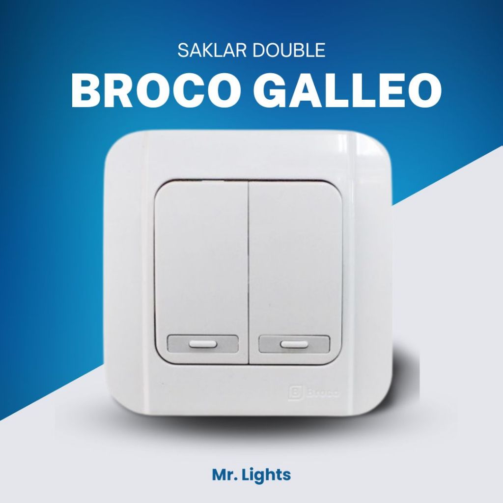 Jual Saklar Double Ganda Broco Galleo IB Putih Inbow Tanam G162 ...