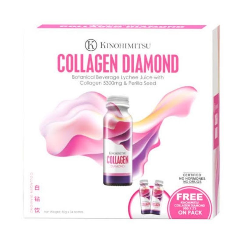 Jual KINOHIMITSU Collagen Diamond Drink 5300mg (32 botol + free 2 botol) | Shopee Indonesia