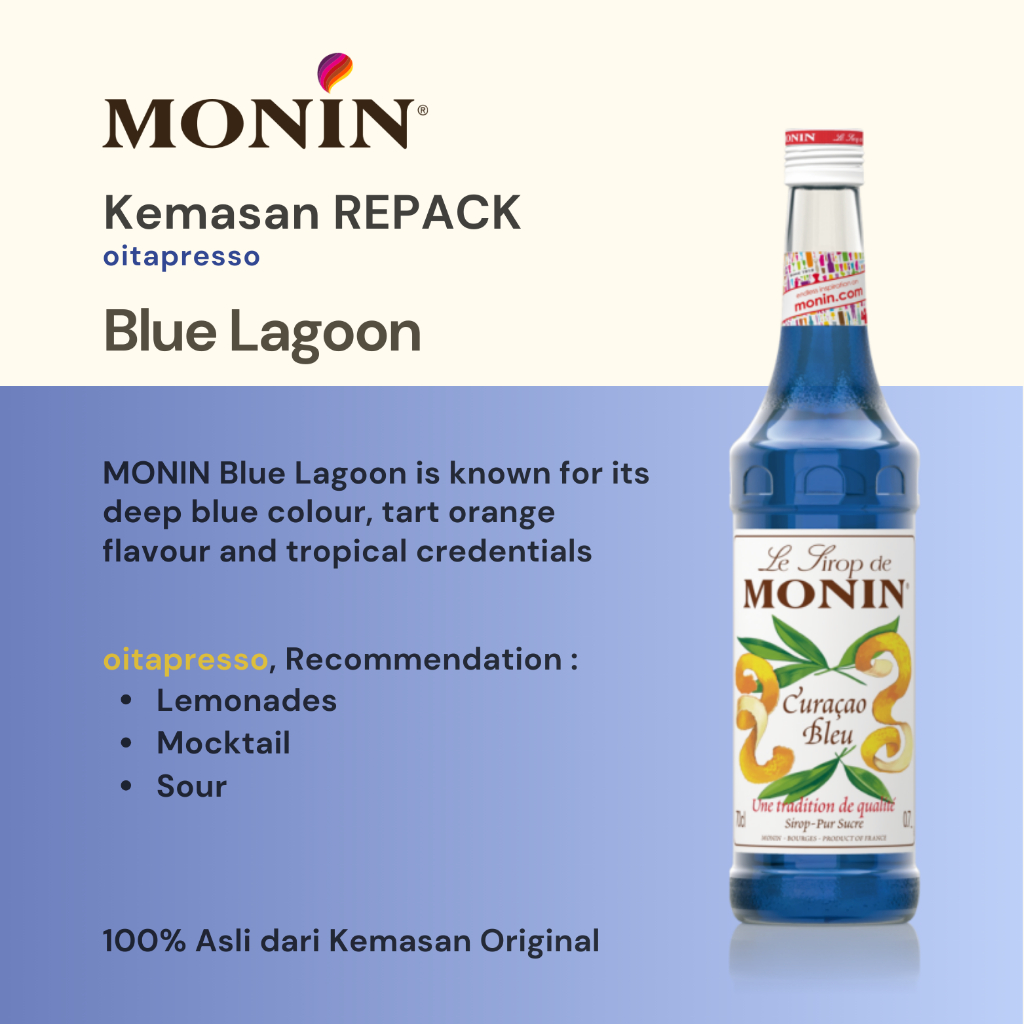 Jual REPACK - Monin Blue Lagoon Syrup [30, 50, 100] g | Shopee Indonesia