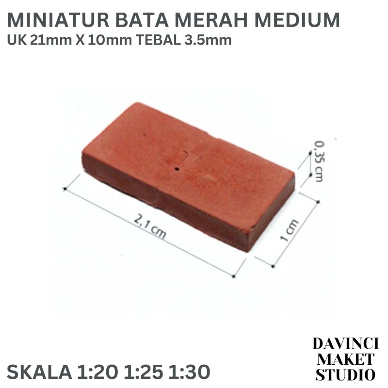 Jual (M) Miniatur Batu Bata Balok Merah Sedang Paving Skala 12 20 25 30 - Miniature Brick Medium ...