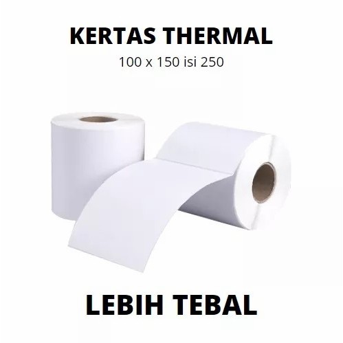 Jual Label Thermal 100x150 Kertas isi 500 lembar Sticker Receipt Printer Barcode STIKER THERMAL ...