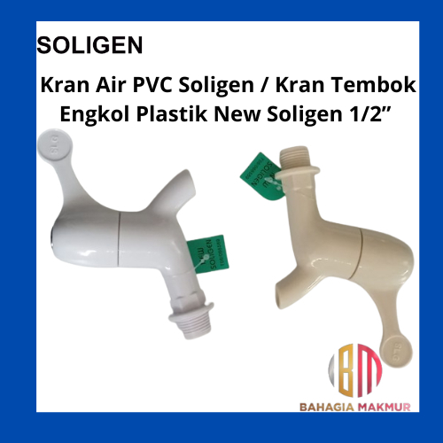 Jual Sanitary Kran Air PVC Soligen / Kran Tembok Engkol Plastik New ...