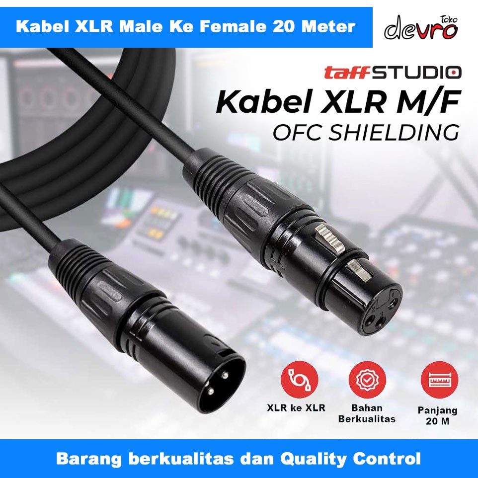 Jual Kabel XLR M/F OFC Microphone Karaoke Shielded 20 Meter - Kabel ...