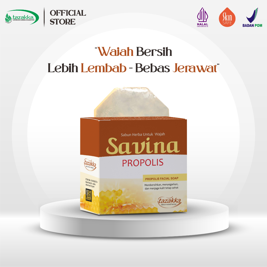 Jual SAVINA PROPOLIS Tazakka Sabun Cuci Muka Batang Facial Soap Bar ...
