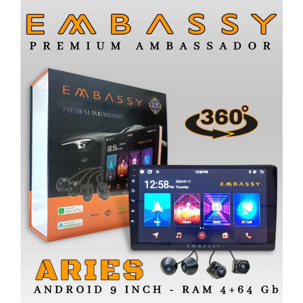 Jual Head Unit android embassy premium ambassador aries 9inch embassy ...