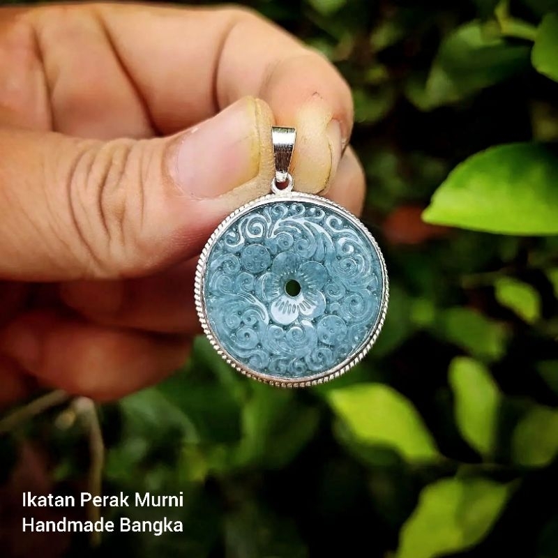 Jual Liontin Giok Bluewater Ikatan Perak Handmade | Shopee Indonesia