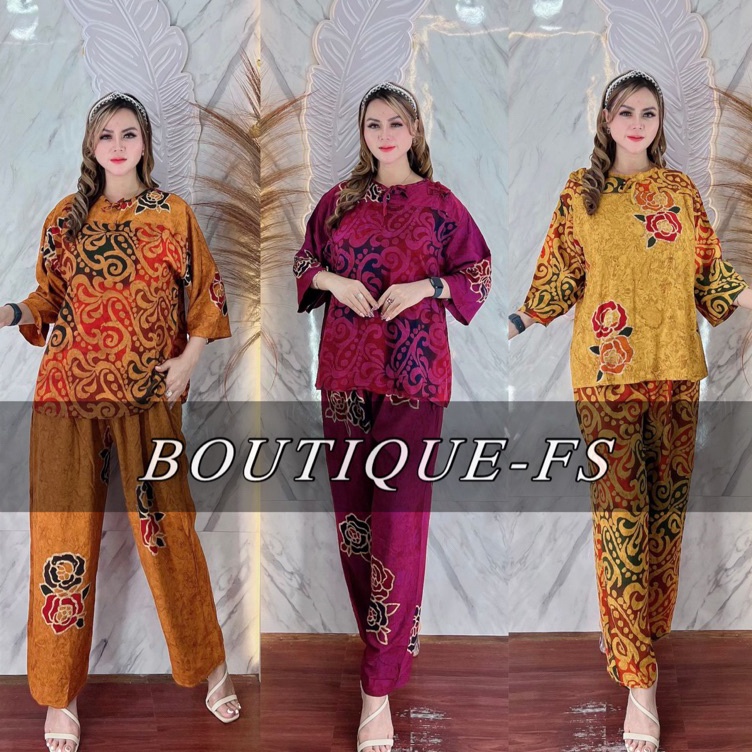 Jual PRODUK PJ7Y8 Setelan batik ld 11cetak premium Bunga new arrival ...