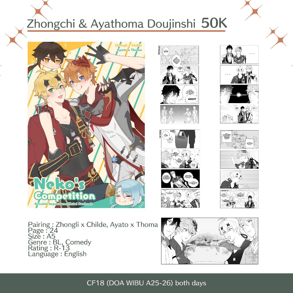 Jual Doujinshi Fanbook Zhongchi & Ayathoma ( Zhongli x Childe & Ayato x ...