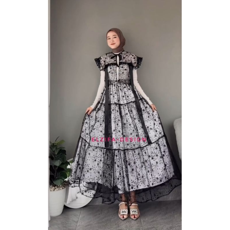 Jual Lily Rok Outer Brokat Vest Hitam Renda Brukat Kondangan Set Brokat ...