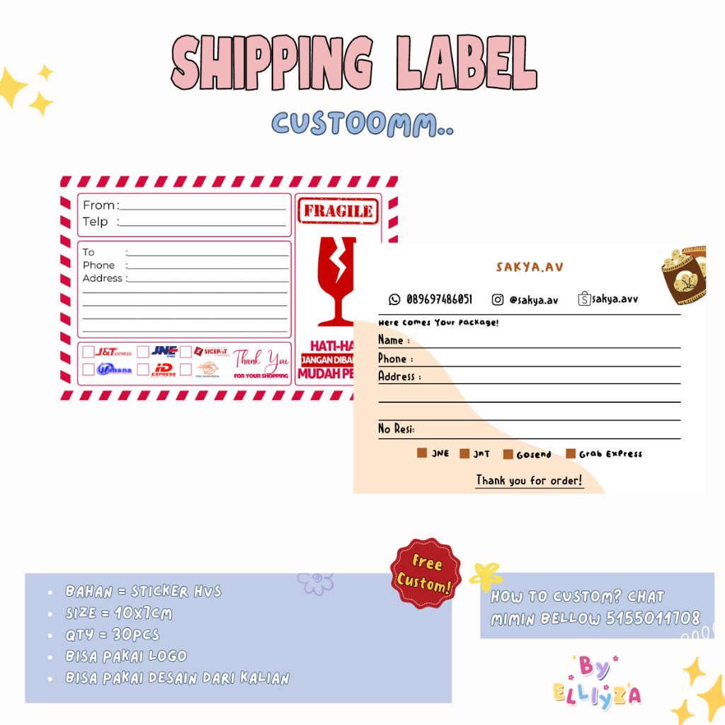 Jual Shipping Label Custom Online Shop | Shopee Indonesia