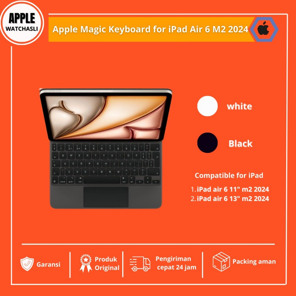 Jual Apple Magic Keyboard for iPad Air 6 M2 2024 11 inch & 13 inch Air ...