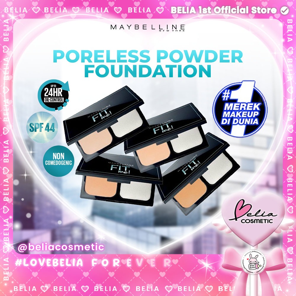 Jual BELIA MAYBELLINE Fit Me Matte + Poreless Powder Foundation 24H Oil ...