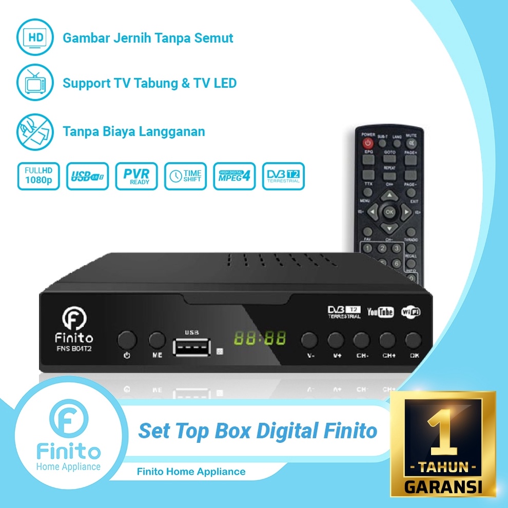 Jual KODE T13U STB Set Top Box Finito TV Digital Full HDSTB TV Tabung ...