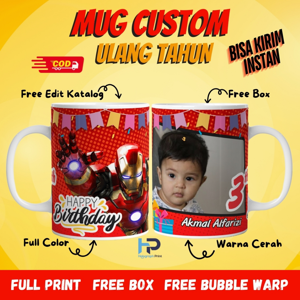 Jual Mug Custom Ulang Tahun Mug Souvenir Ulang Tahun Mug Custom Foto ...