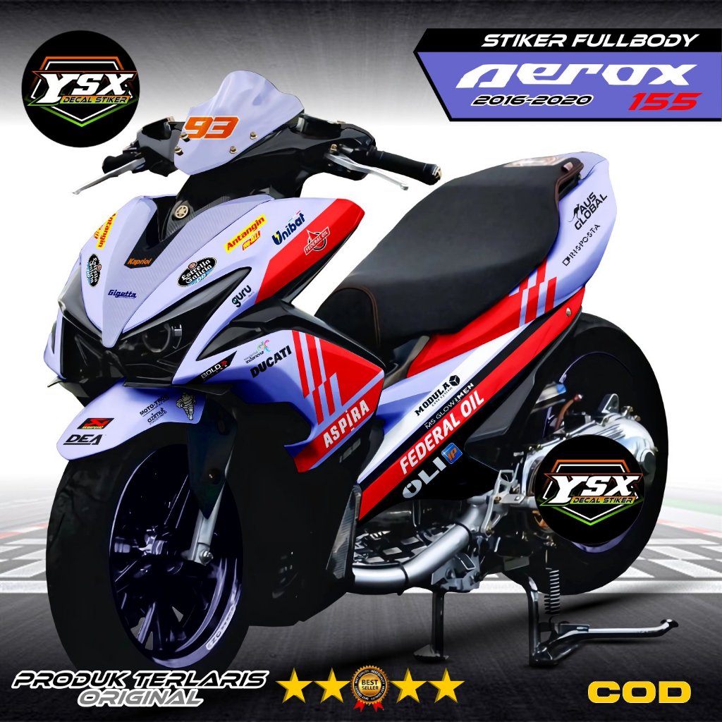 Jual Decal Aerox Old 155 Stiker fullbody Design Racing Masterpiece 2024 ...