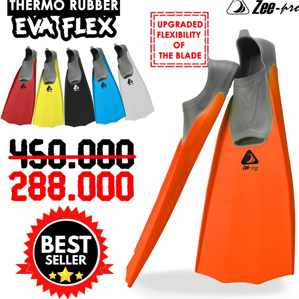 Jual KODE A56P Fin FF Snorkeling Zeepro Thermo Rubber Eva Flex Flexible Fins Full Foot Kaki ...