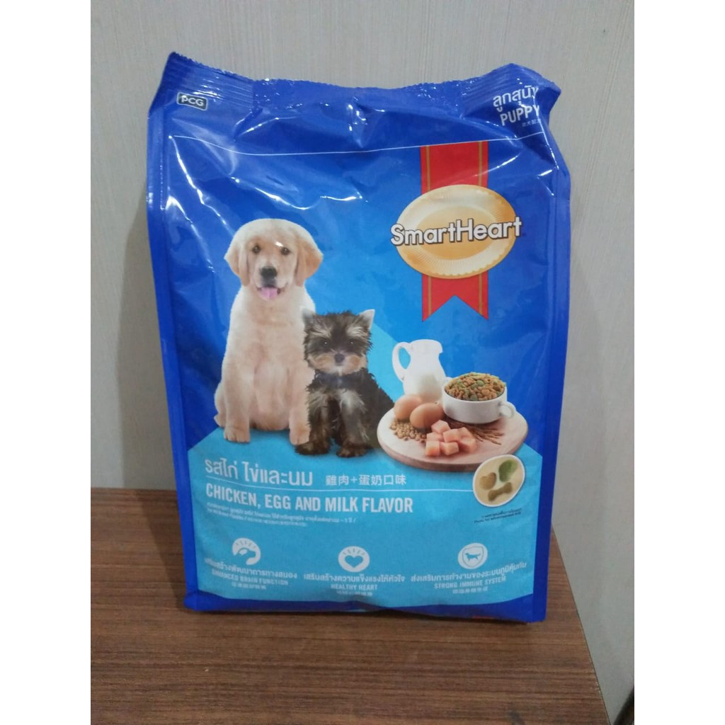 Jual SmartHeart Puppy Dog Food Chicken Egg & Milk 1,5kg - Smart Heart ...