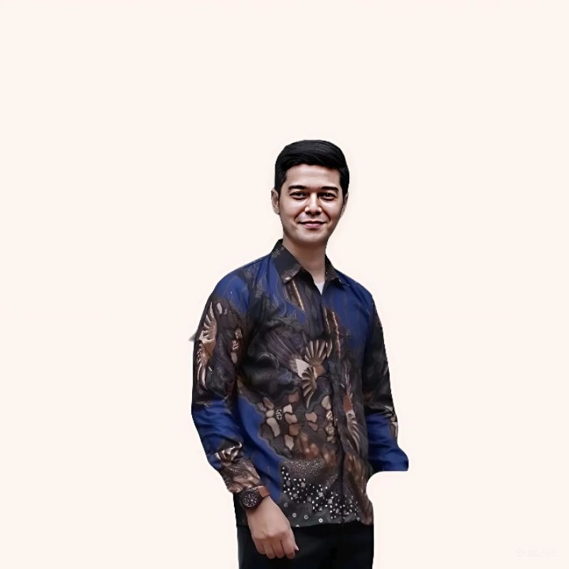 Jual ATASAN TRADISIONAL BATIK PRIA LENGAN PANJANG MOTIF KENARI BIRU ...